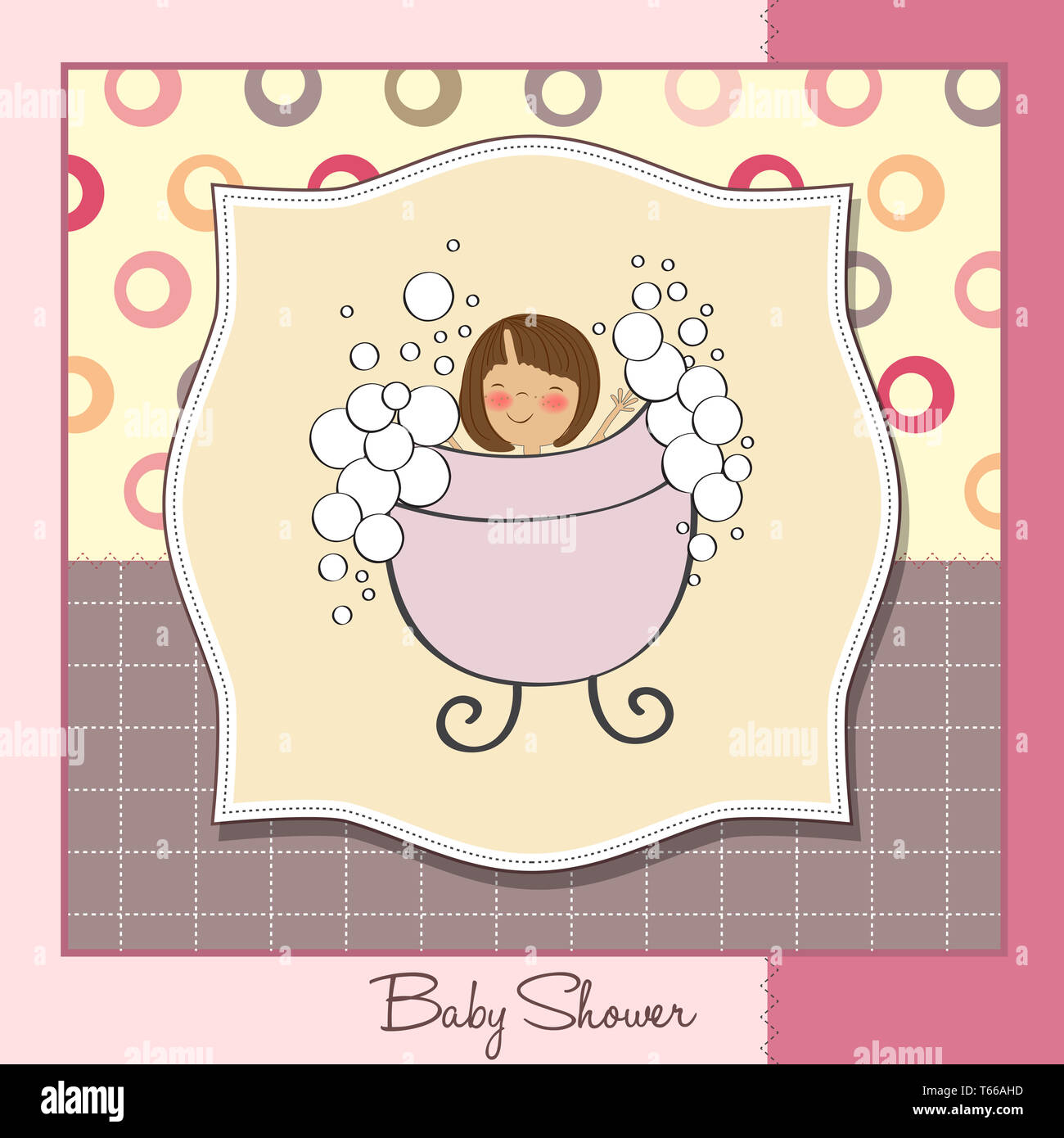 romantic baby girl shower card Stock Photo - Alamy