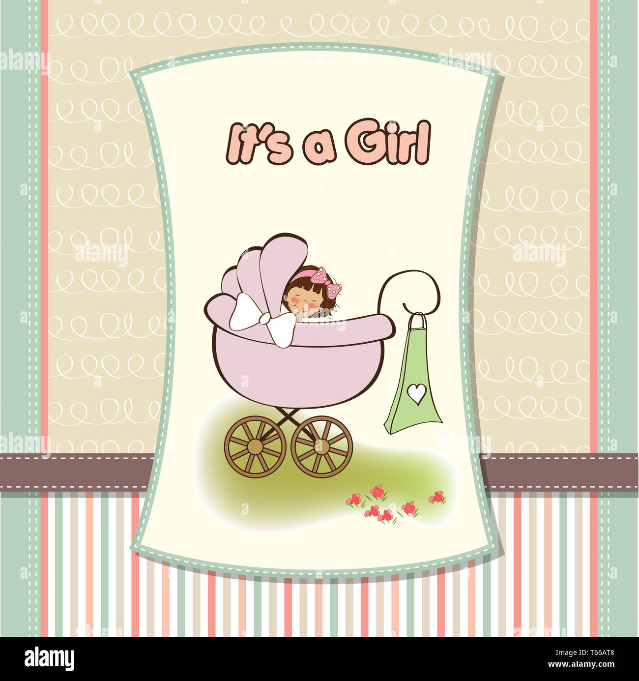 baby girl announcement card Stock Photo - Alamy