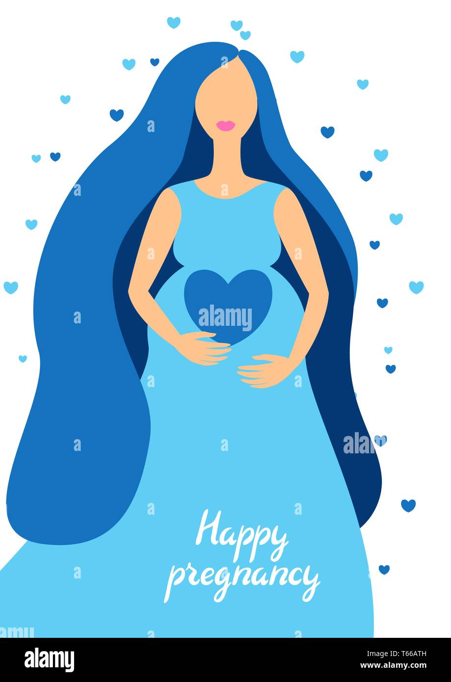 Happy pregnancy. Pretty pregnant woman Stock Vector Image & Art - Alamy