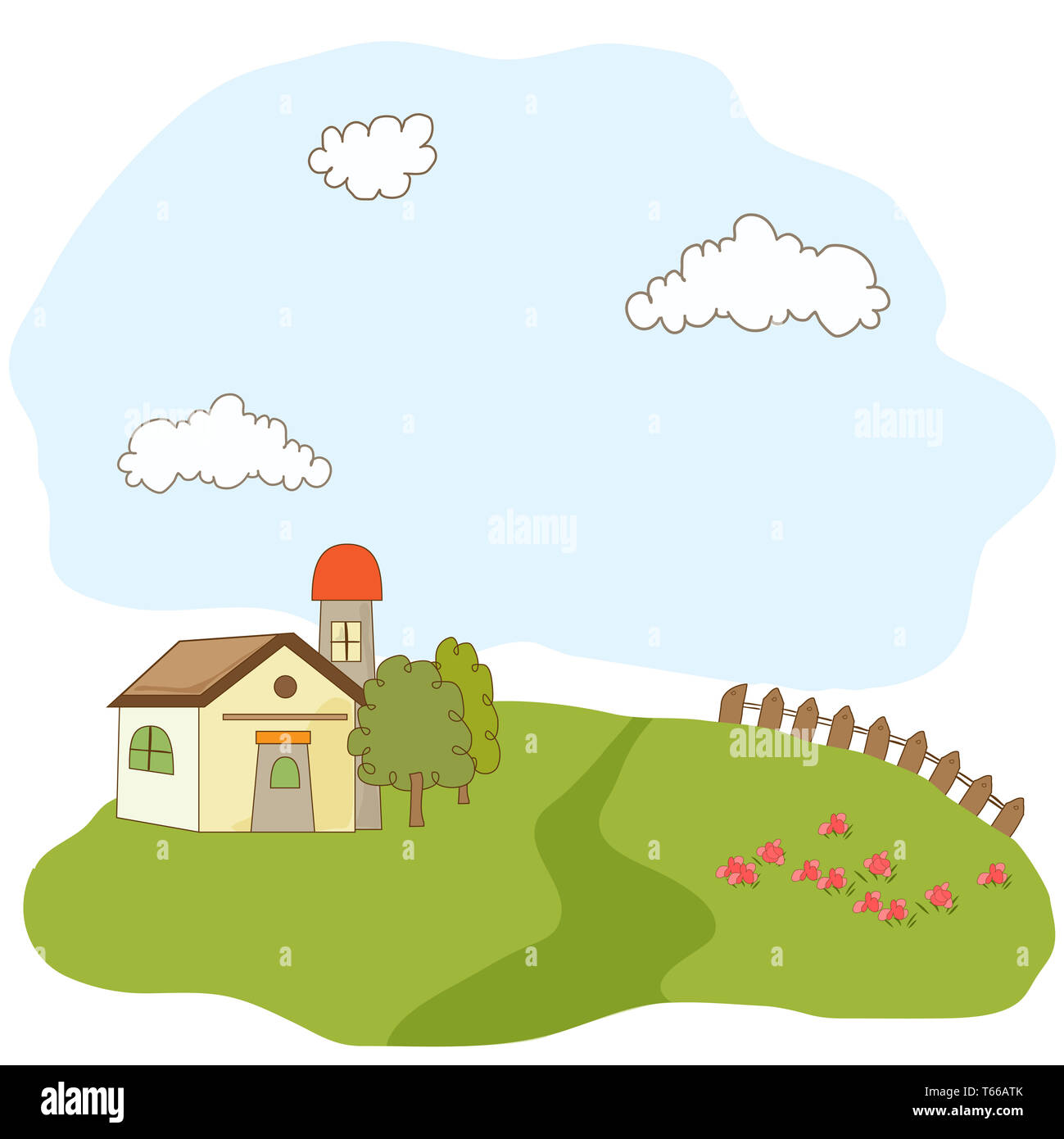 Summer house country road Cut Out Stock Images & Pictures - Alamy