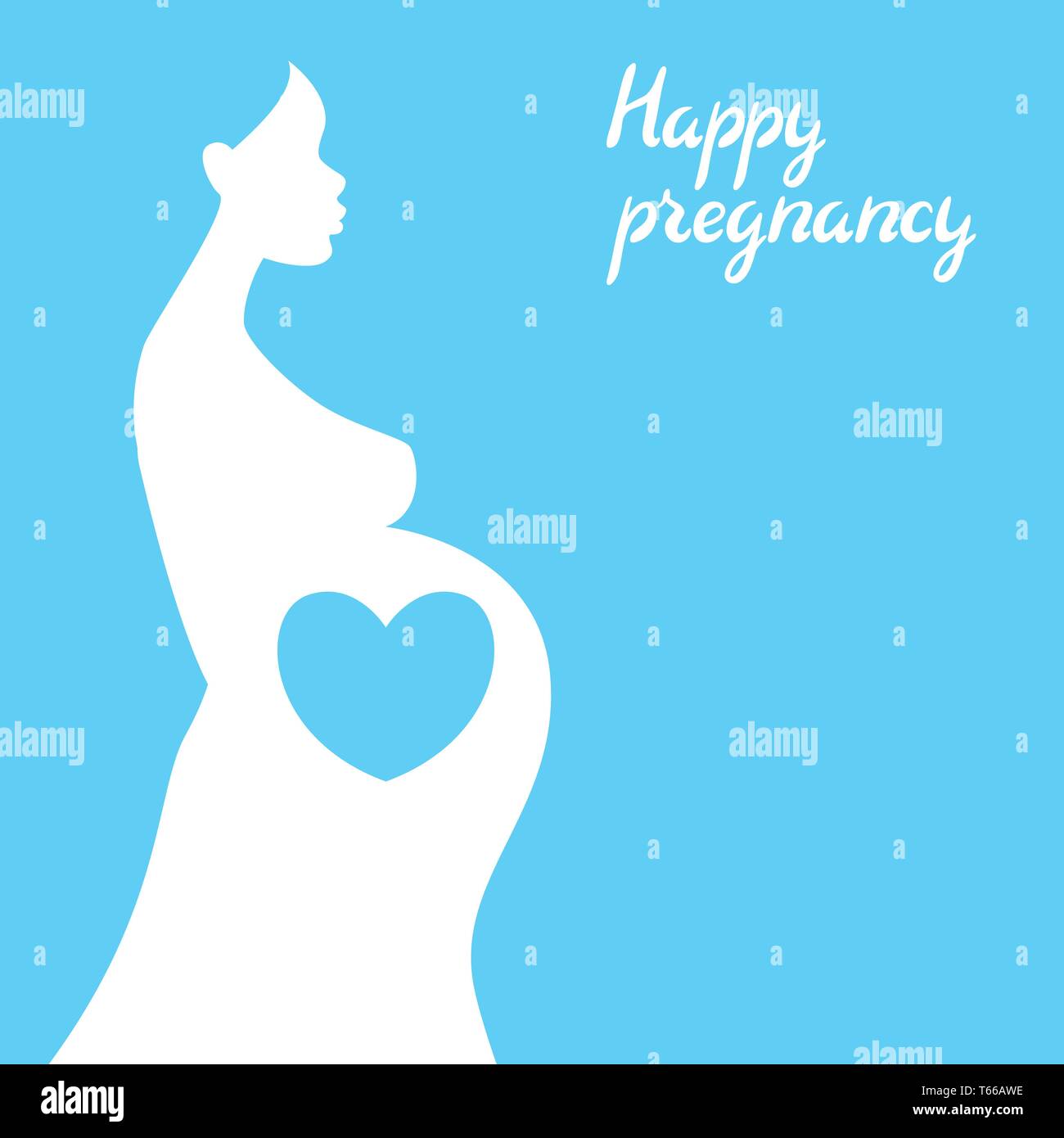 Happy pregnancy. Pretty pregnant woman Stock Vector Image & Art - Alamy