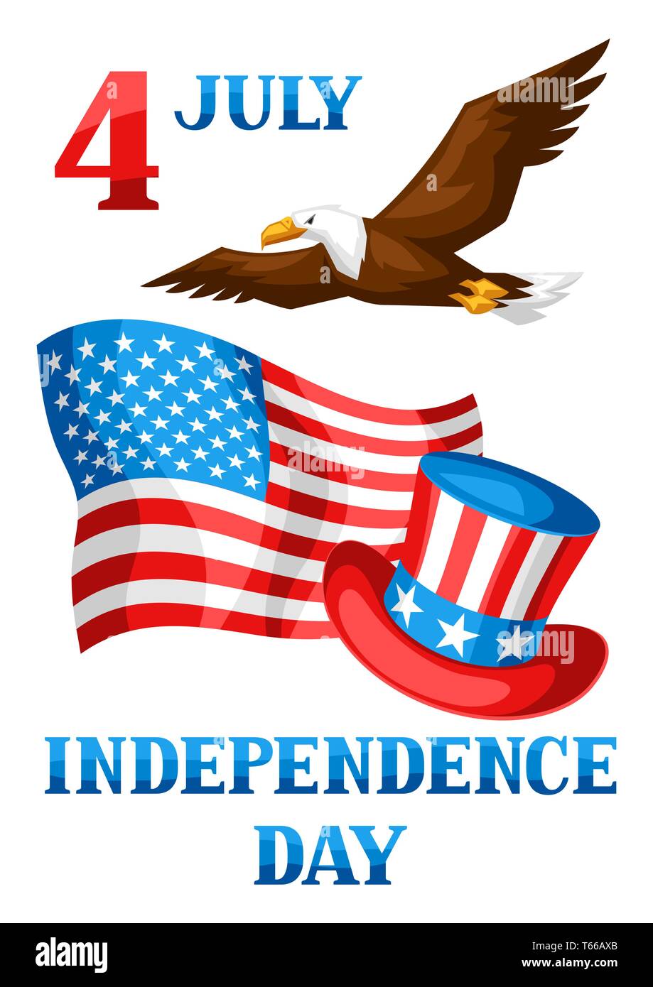Fourth of July Independence Day greeting card Stock Vector Image & Art ...