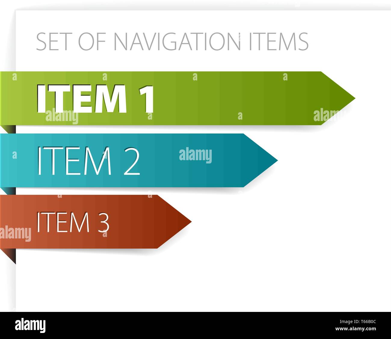 Paper arrows - modern navigation items on white background (vector ...