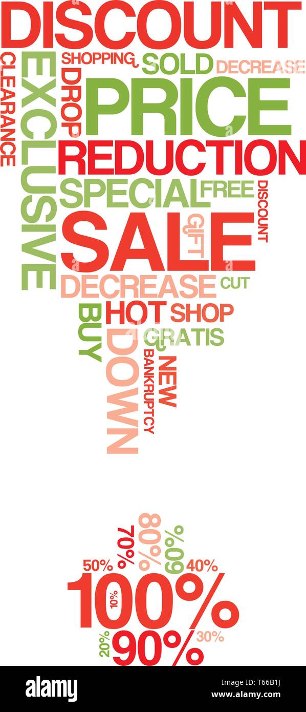 Red and green sale discount poster with white background (vector Stock ...