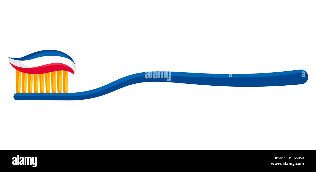 Illustration of toothbrush with toothpaste Stock Vector Image & Art - Alamy