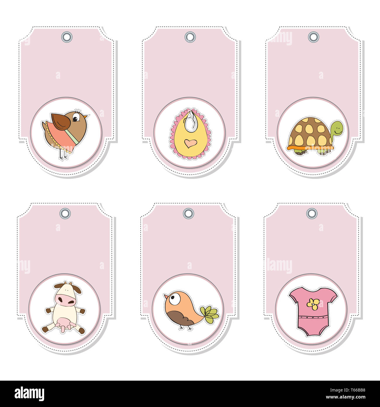 cartoon animals labels set Stock Photo - Alamy