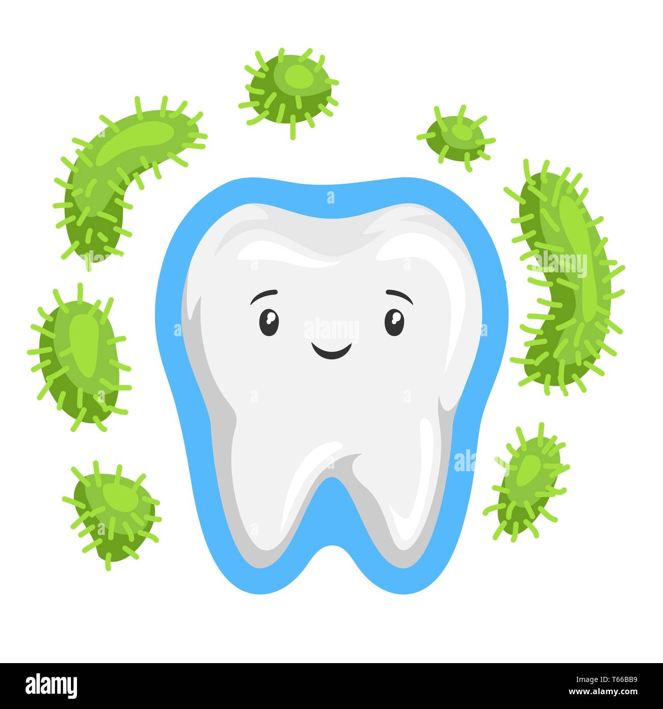 Illustration of tooth is protected from bacteria Stock Vector Image ...