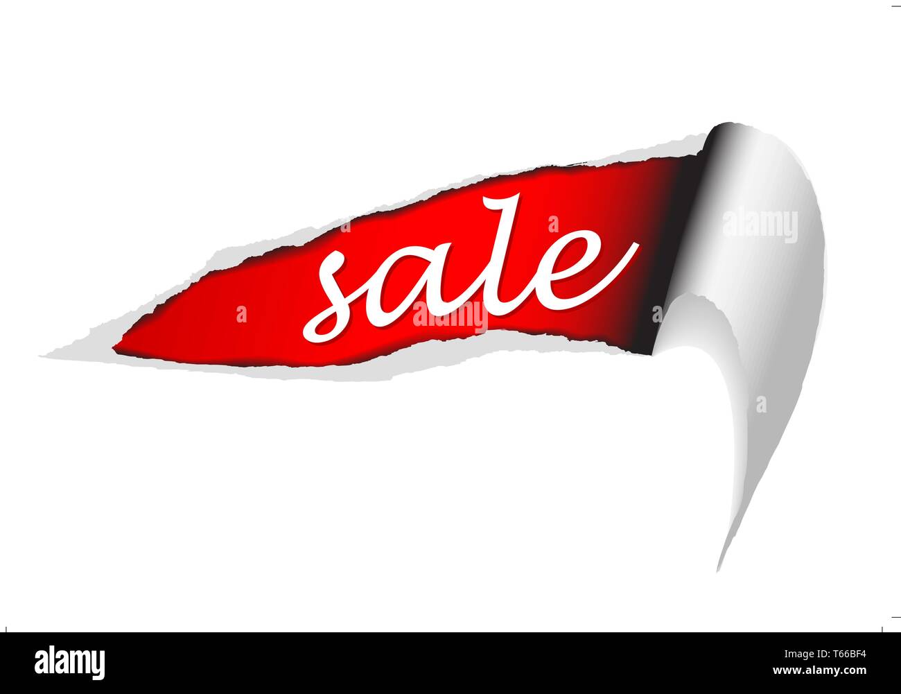 Vector ripped paper - background for items in sale (red Stock Vector ...