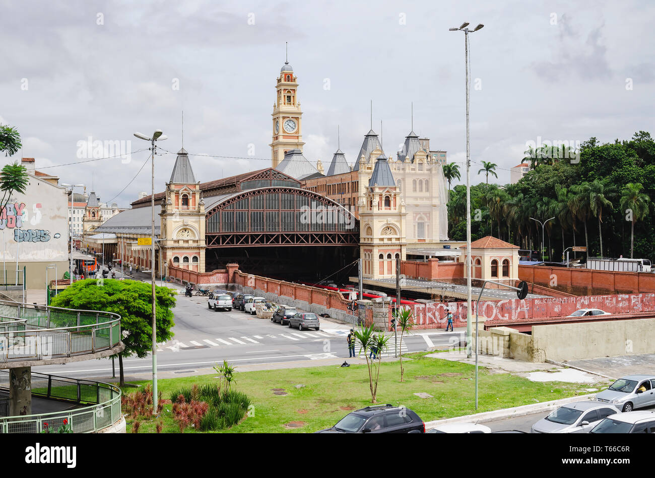 Sao Paulo SP, Brazil - February 27, 2019: Train CPTM, Luz station and ...