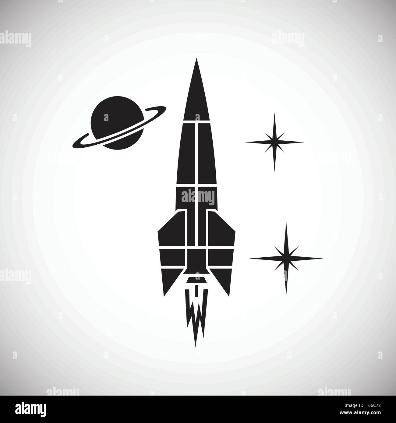 Rocket icon on background for graphic and web design. Simple vector ...