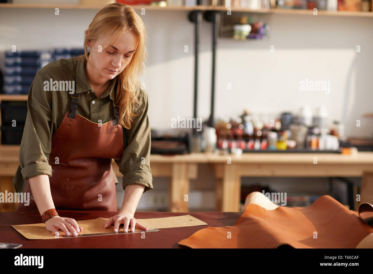 Woman in leather hi-res stock photography and images - Alamy