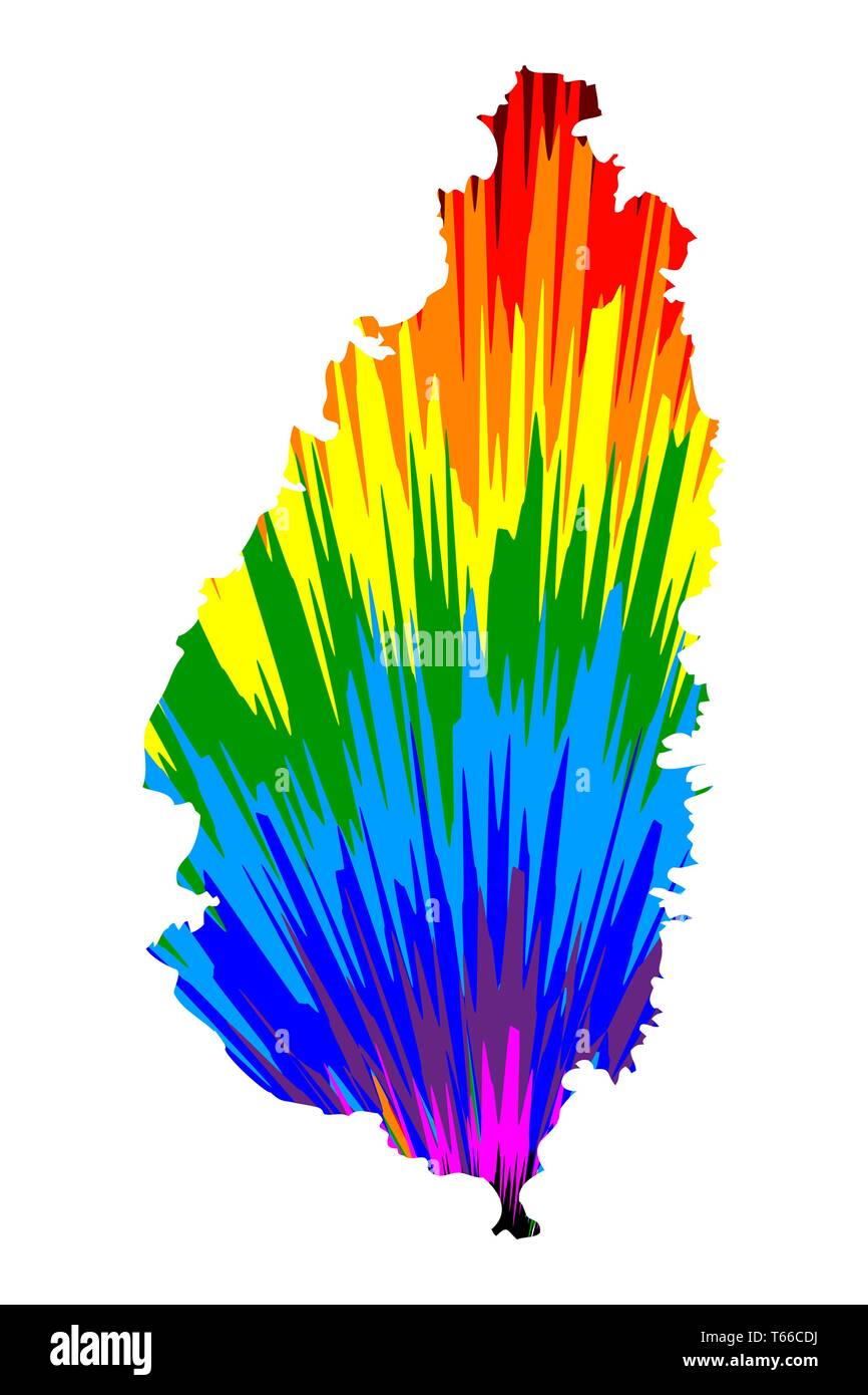 Saint Lucia - map is designed rainbow abstract colorful pattern, Saint ...