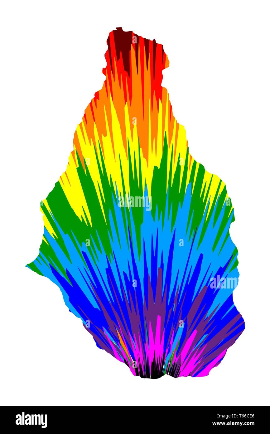 Montserrat Map Is Designed Rainbow Abstract Colorful Pattern