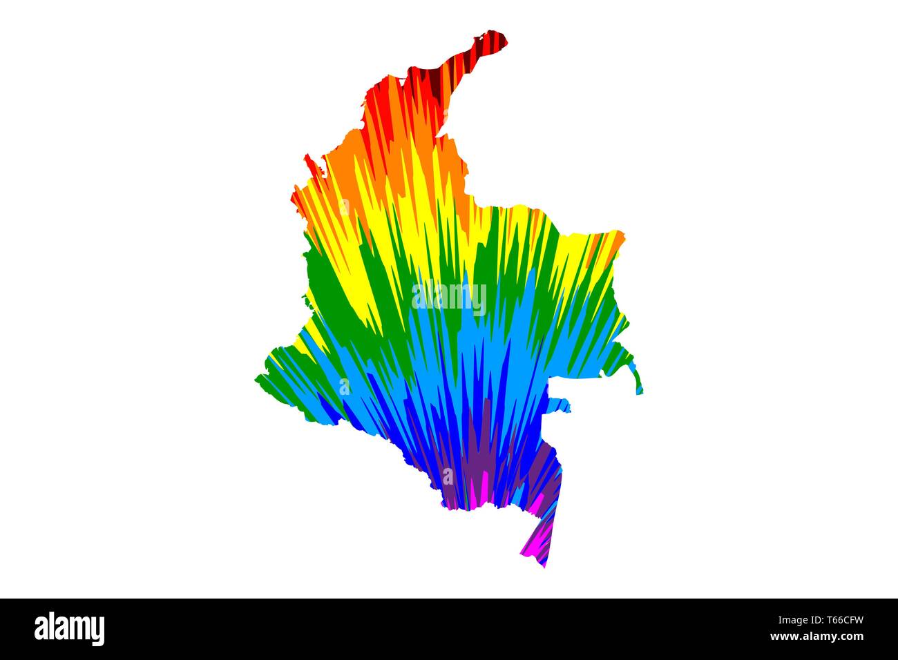 Colombia - map is designed rainbow abstract colorful pattern, Republic ...