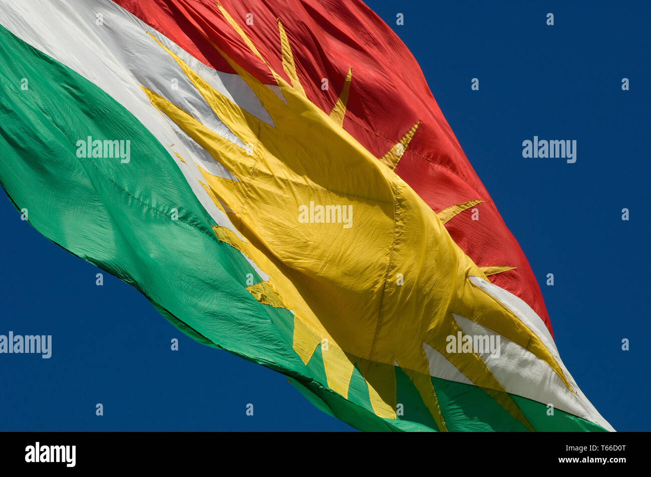 Kurdish Flag a symbol for the Kurds desire for independence, Iraqi ...