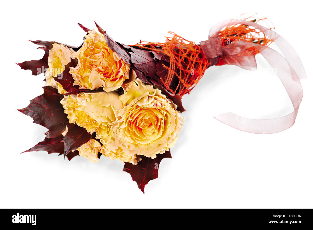 colorful autumn flower bouquet from yellow roses Stock Photo - Alamy
