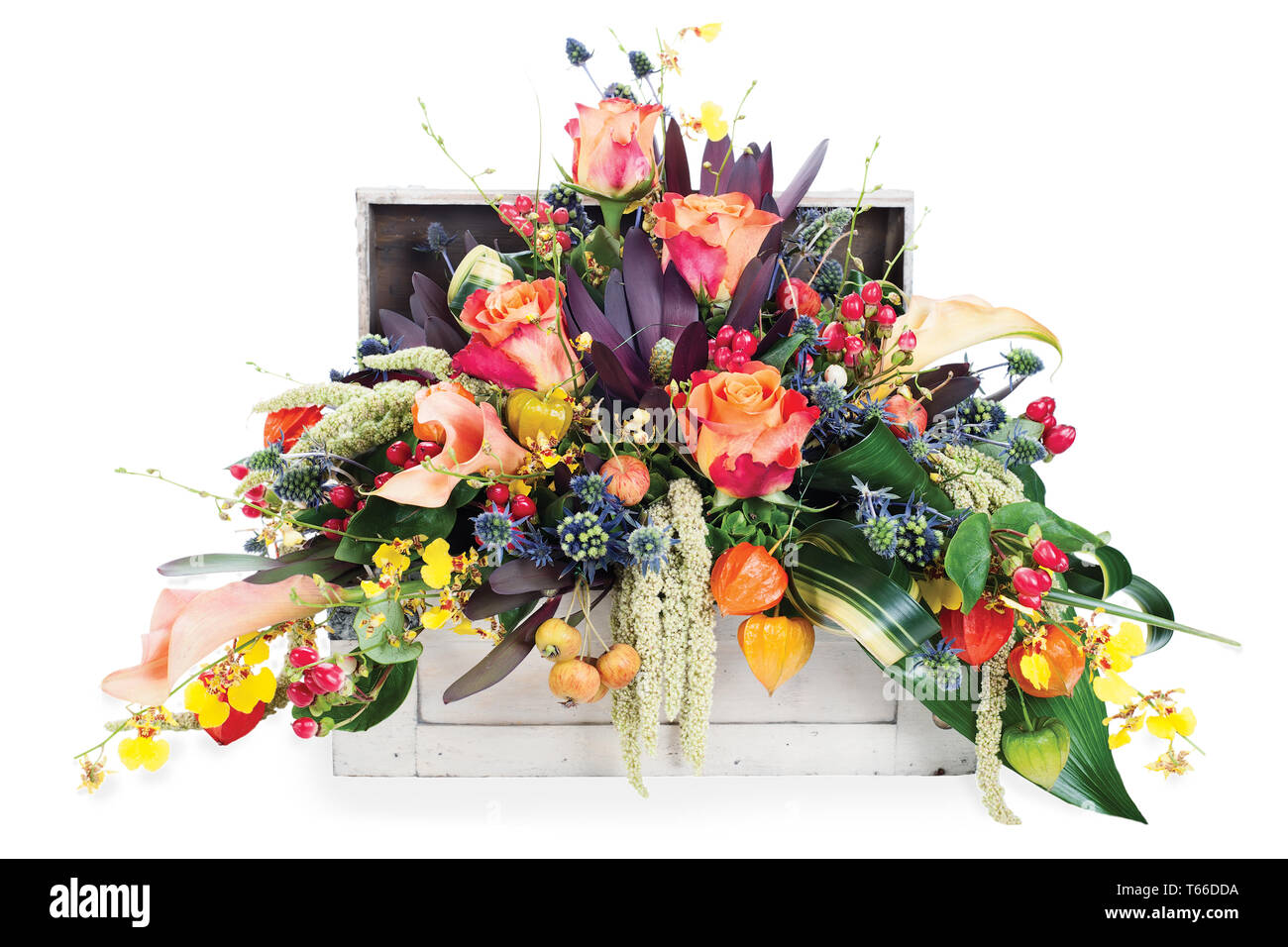 colorful floral arrangement of roses, lilies, free Stock Photo - Alamy