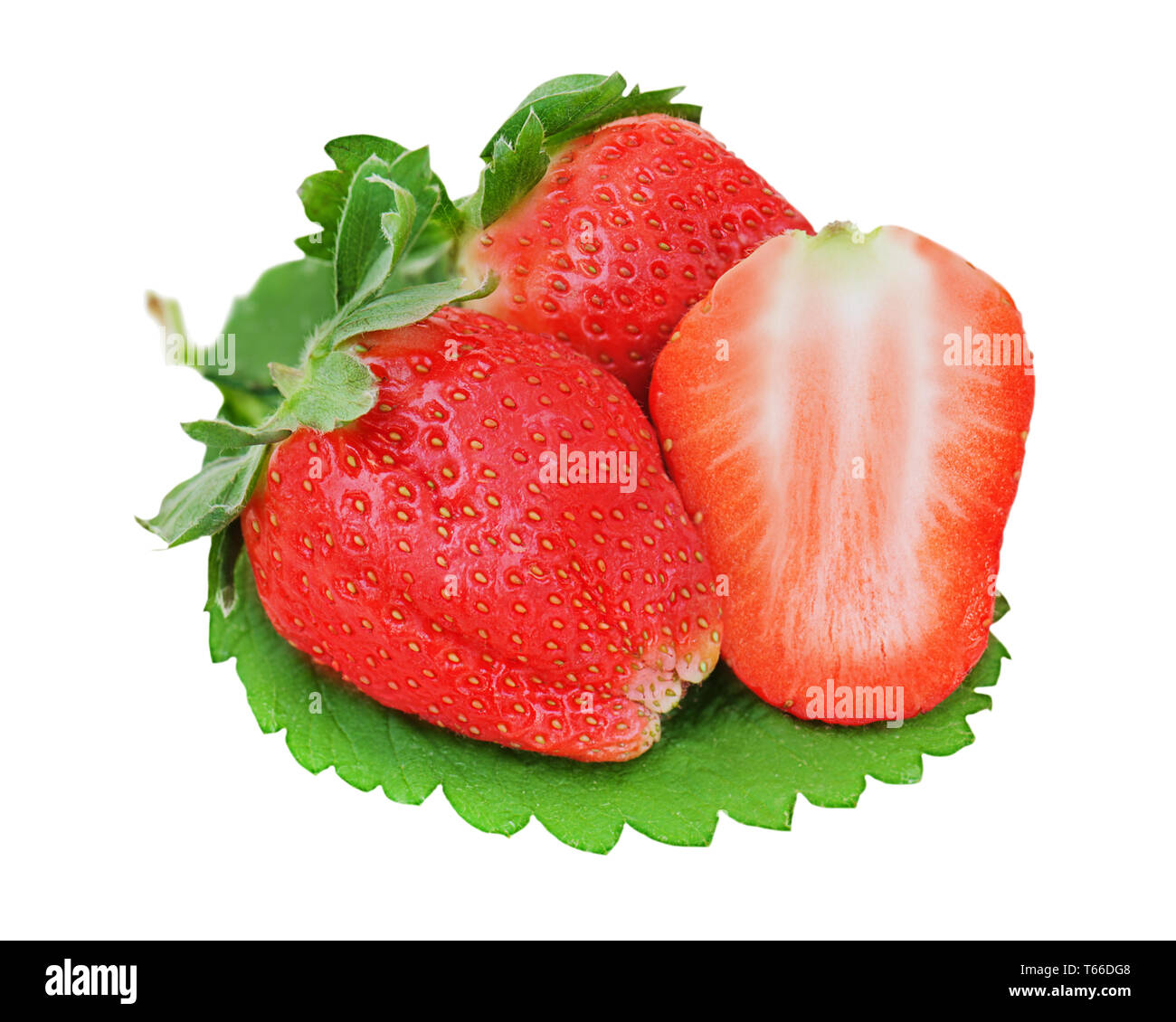 Group of bright red shiny strawberries hi-res stock photography and ...