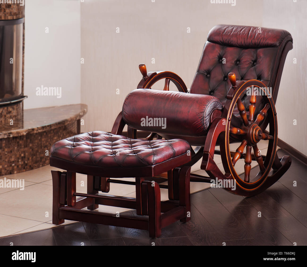 old fashion wooden rocking chair Stock Photo - Alamy