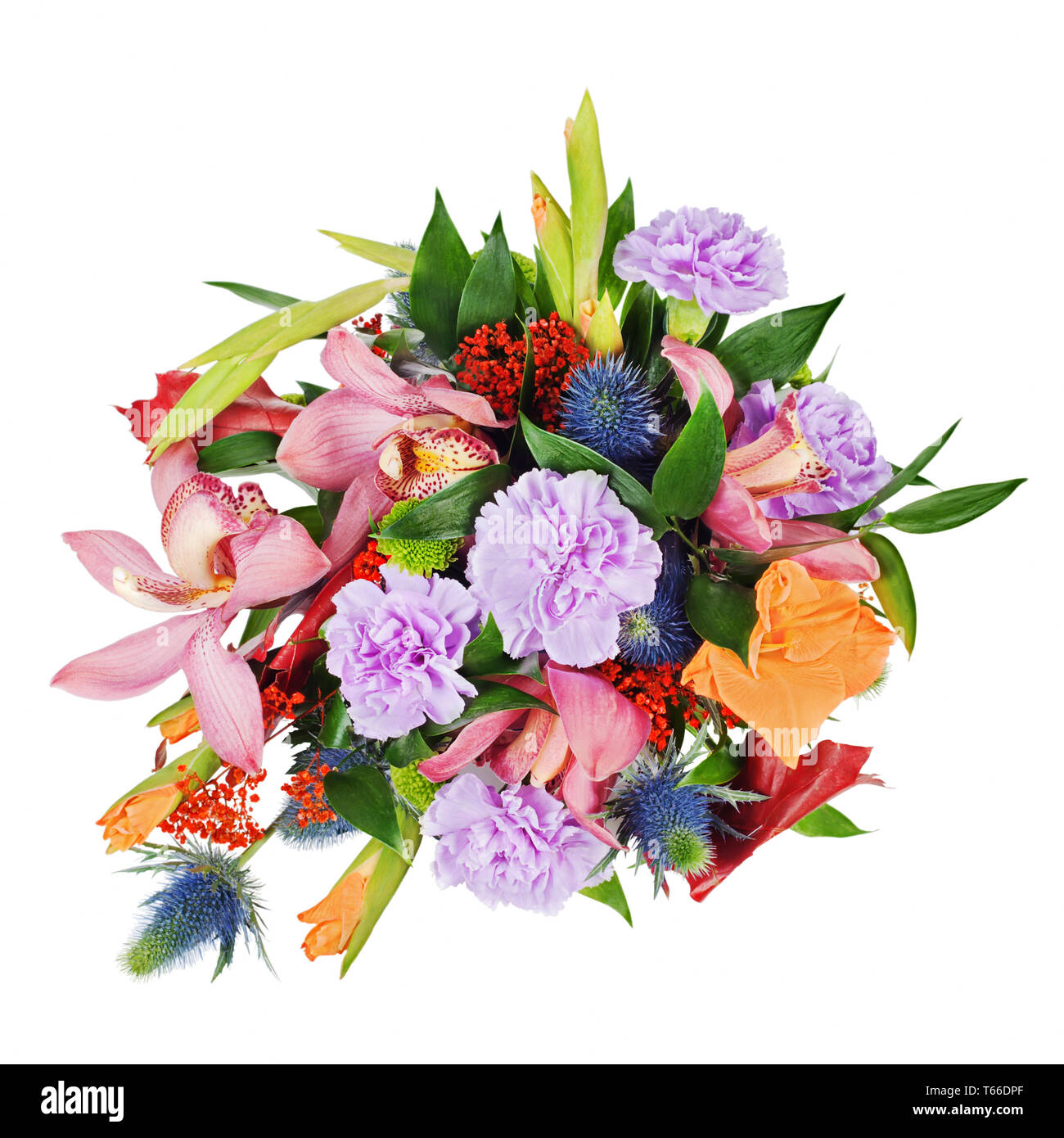 colorful floral bouquet from roses,cloves and orch Stock Photo - Alamy