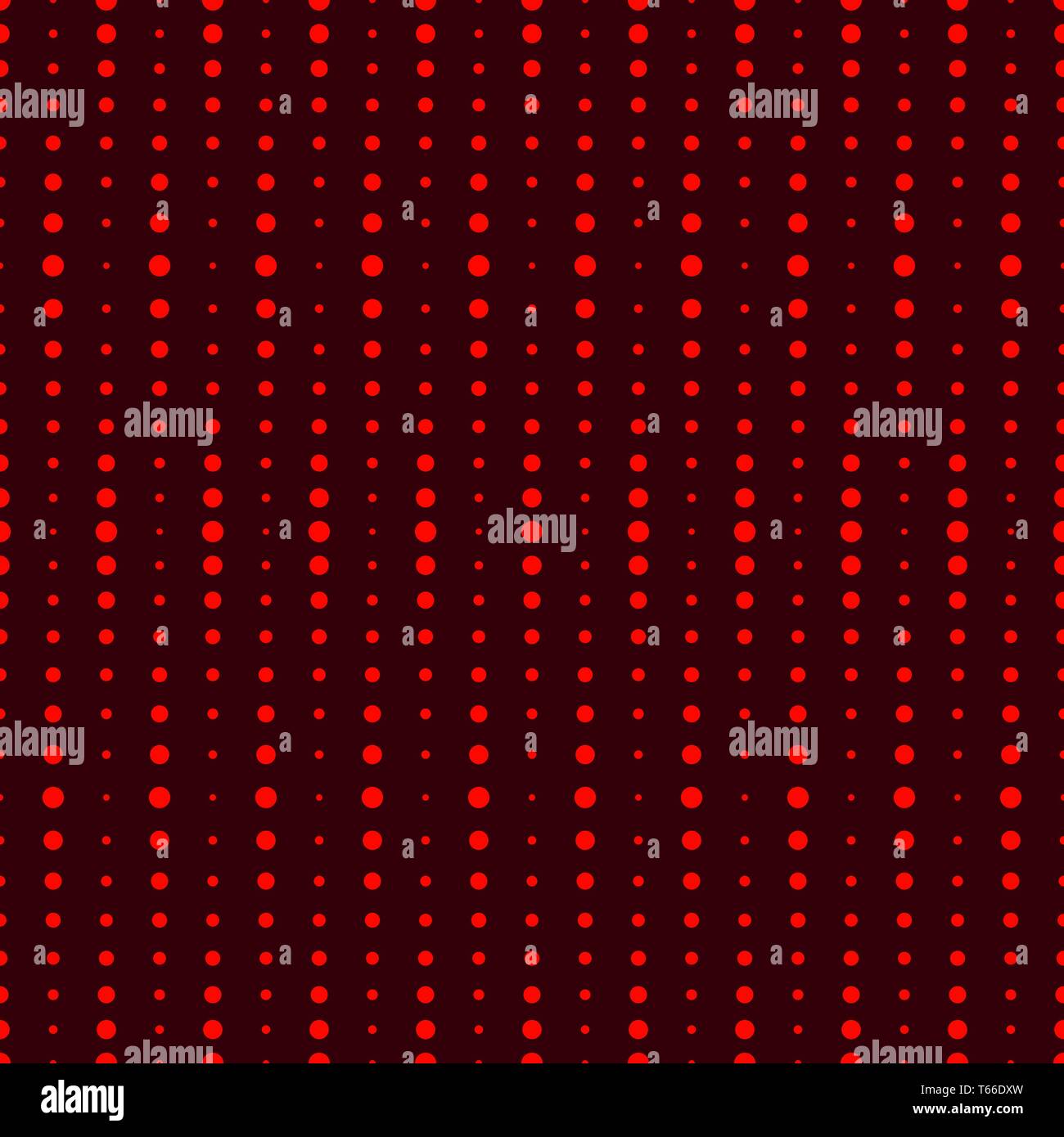Big and small red vertical dots on dark background. Vector seamless ...