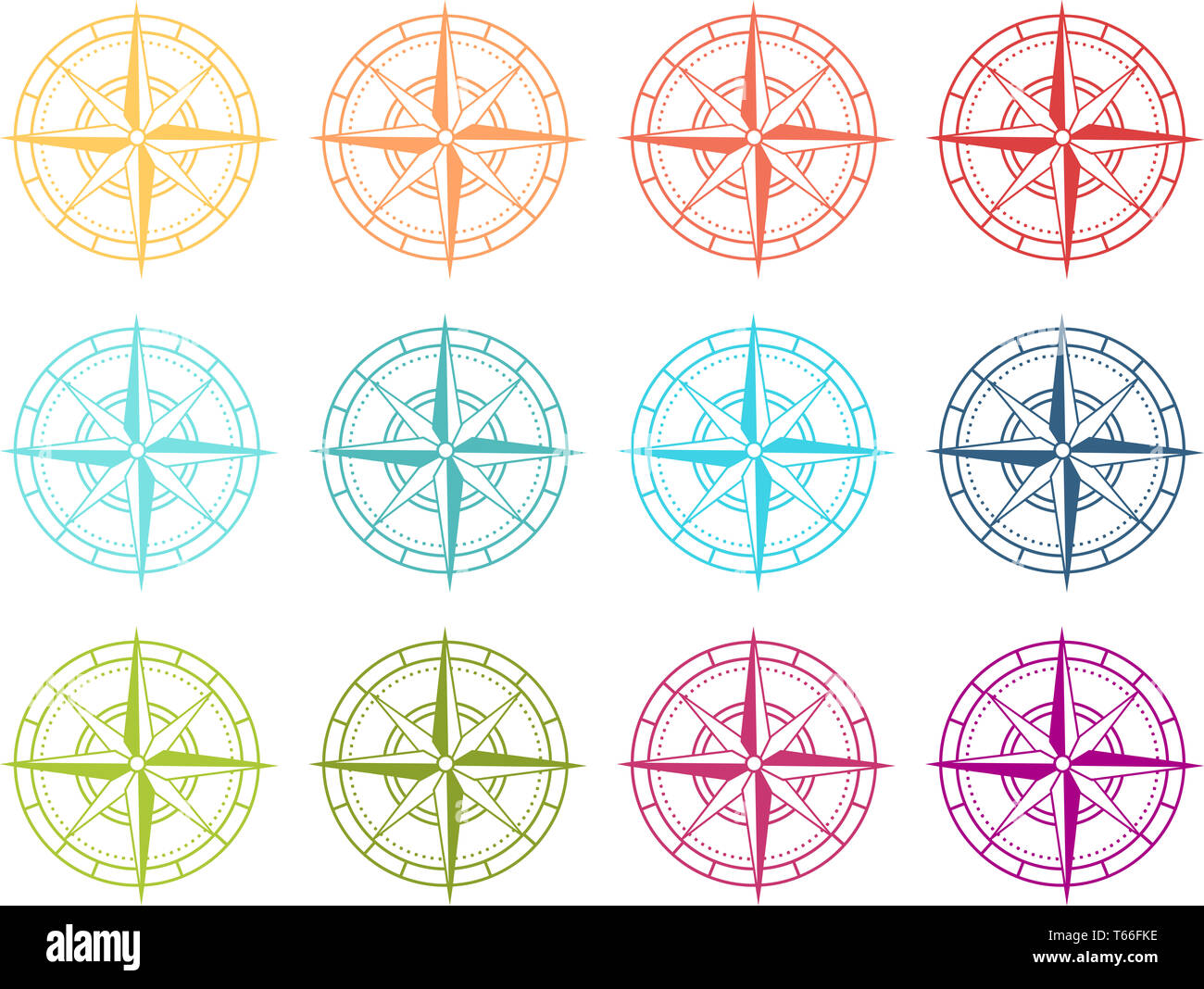 Colored compass icon Stock Photo - Alamy