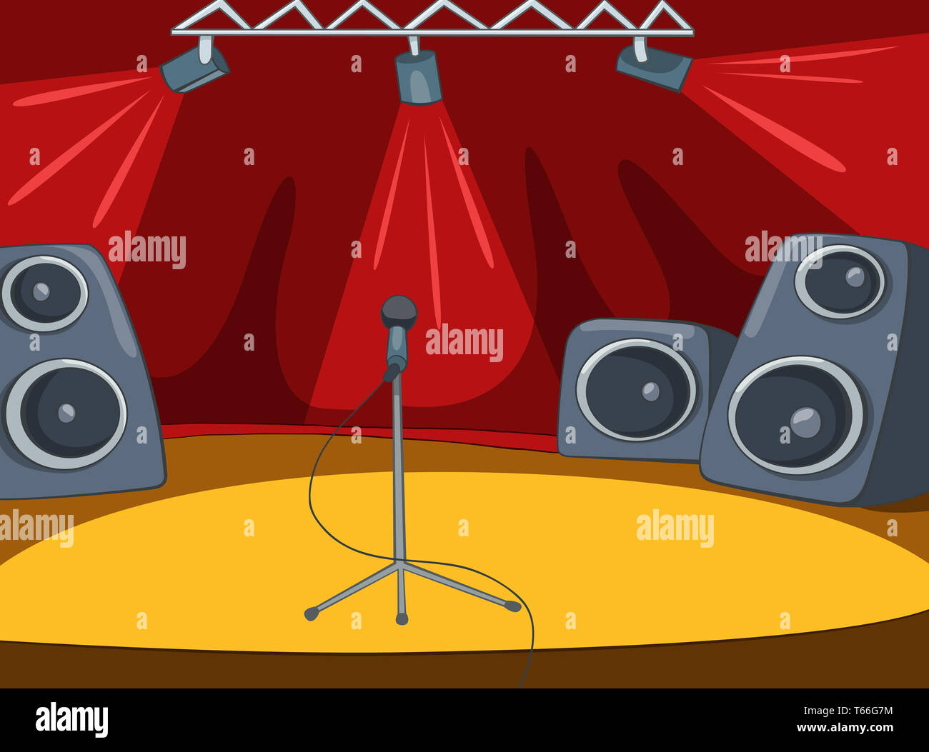 RockRoll Stage Cartoon Stock Photo - Alamy