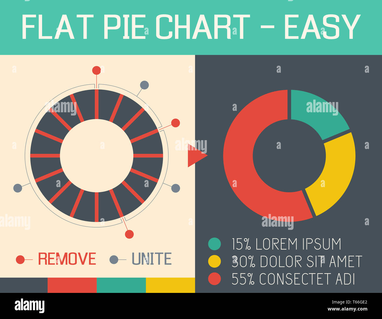 Flat Pie Chart Stock Photo - Alamy