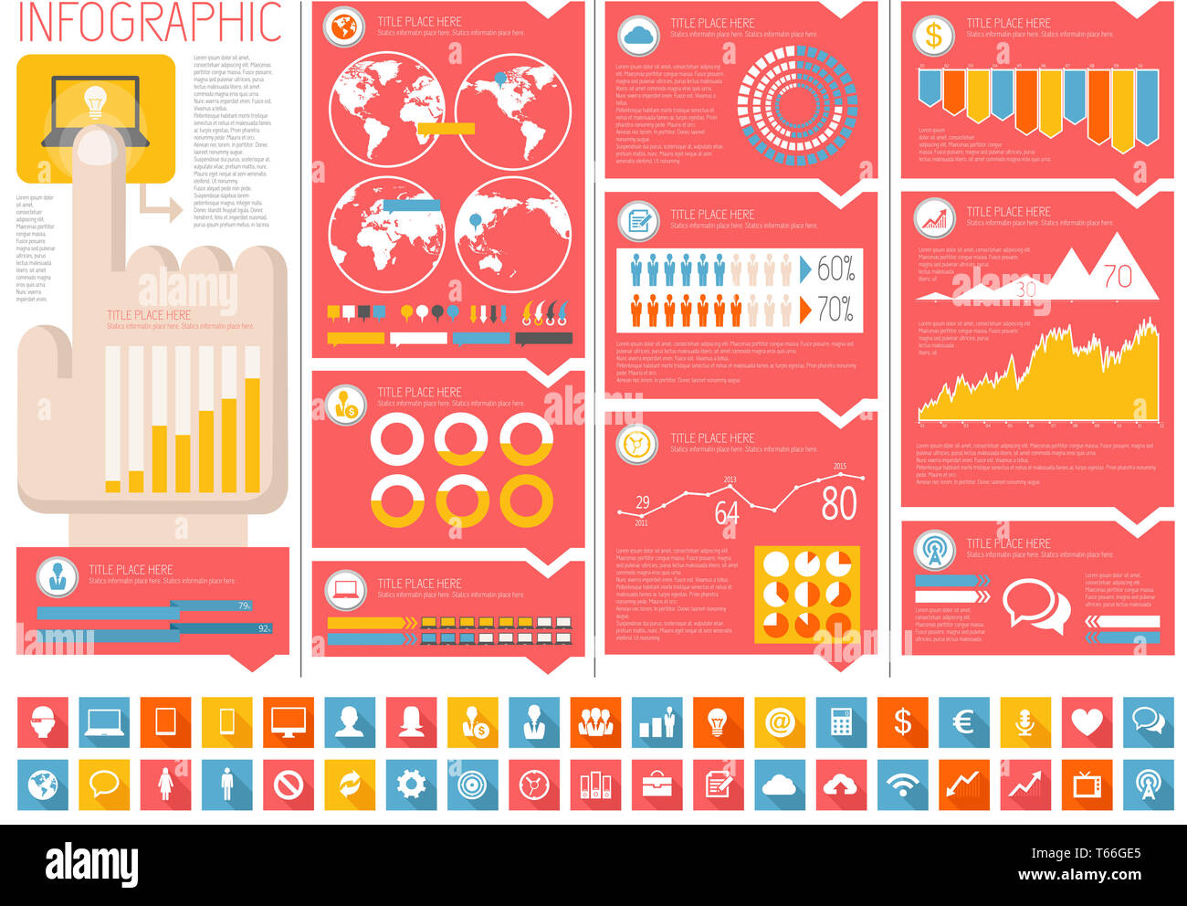 IT Industry Infographic Elements Stock Photo - Alamy