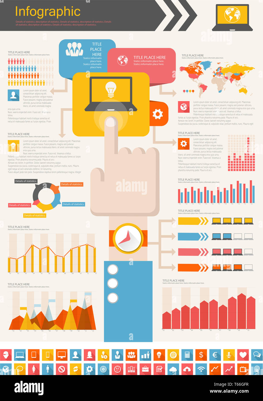 IT Industry Infographic Elements Stock Photo - Alamy