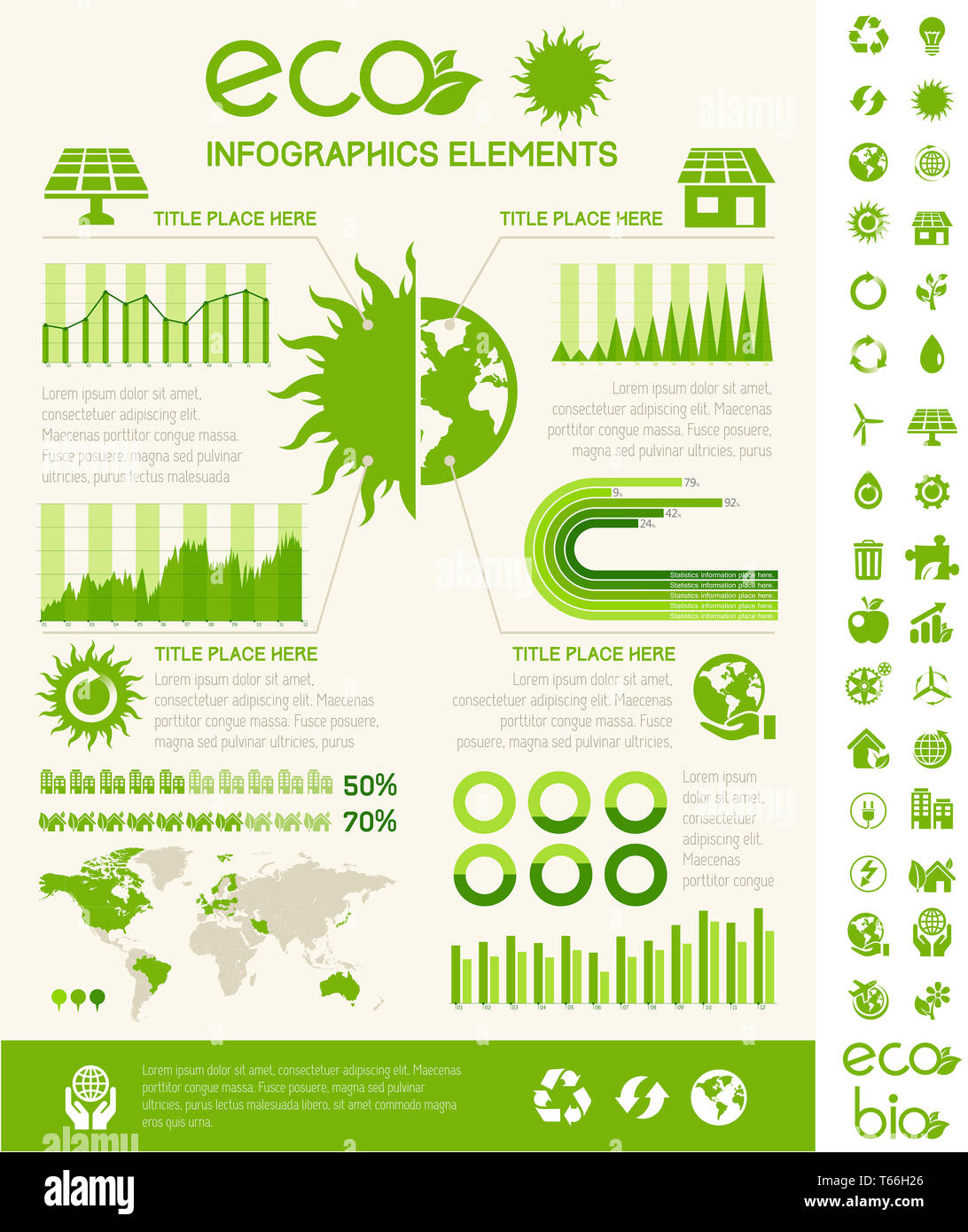 Ecology Infographic Template Stock Photo - Alamy