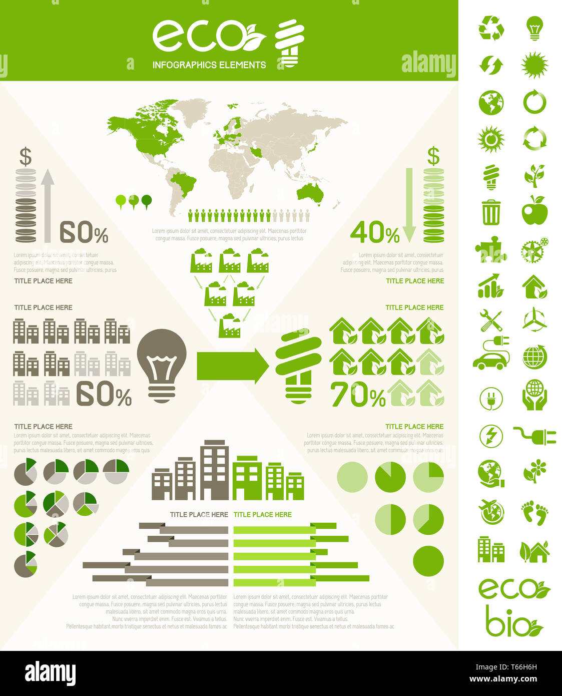 Ecology Infographic Template Stock Photo - Alamy