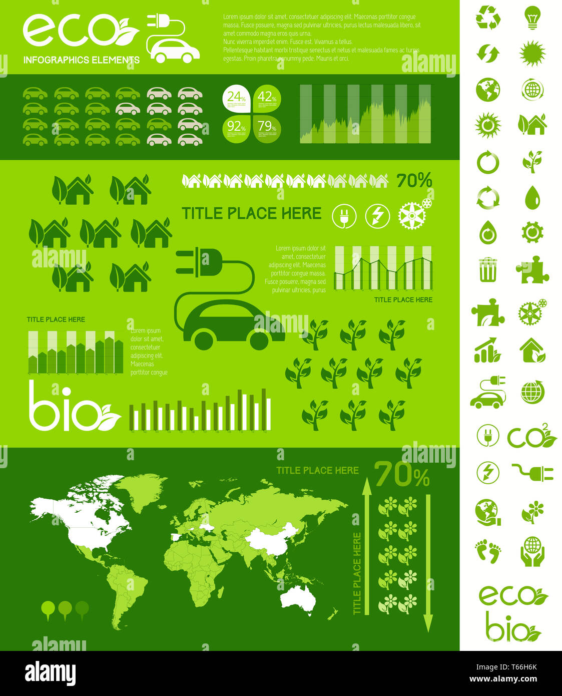 Ecology Infographic Template Stock Photo - Alamy