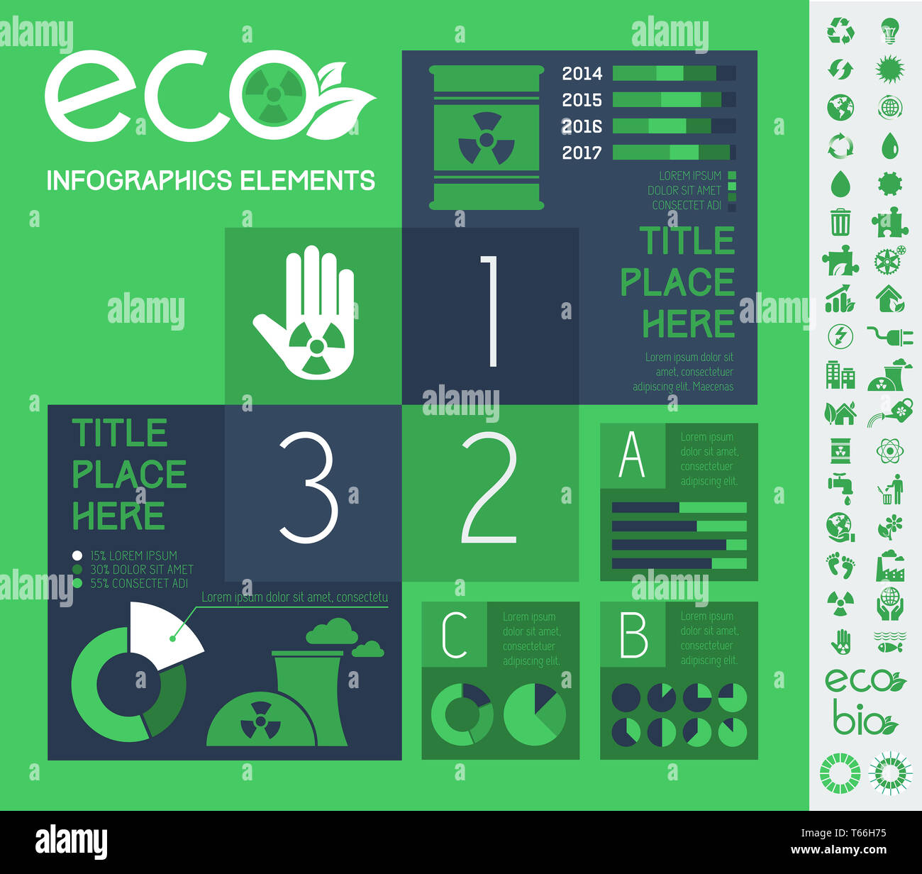 Ecology Infographic Template Stock Photo - Alamy