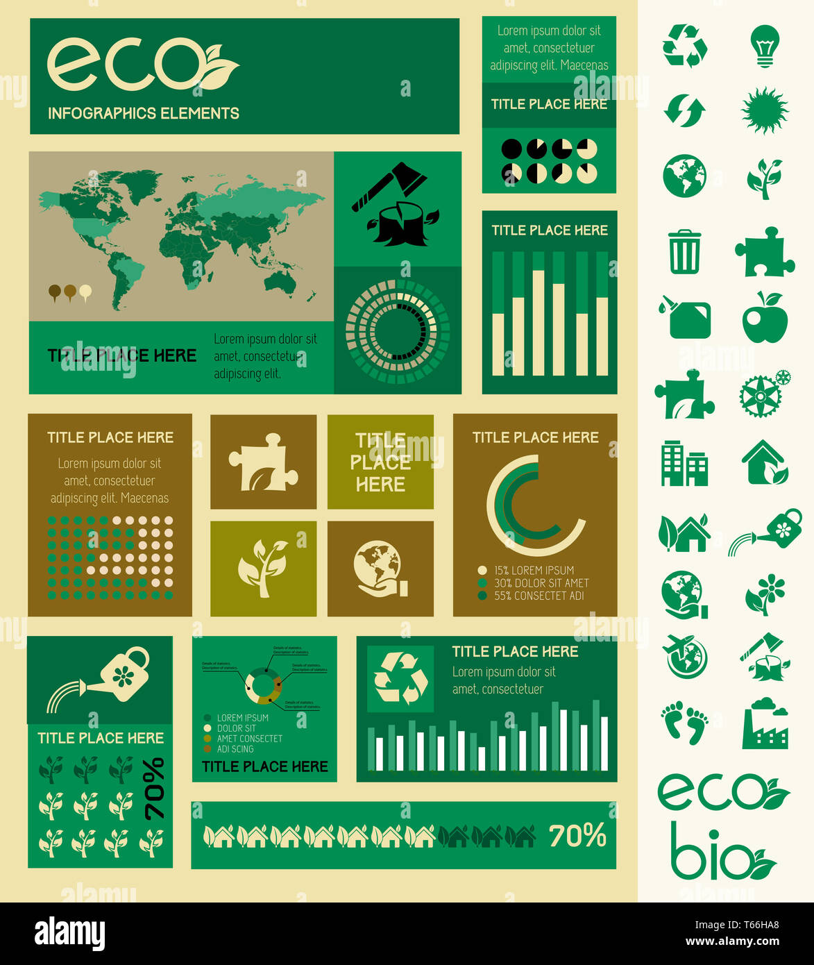Ecology Infographic Template Stock Photo - Alamy