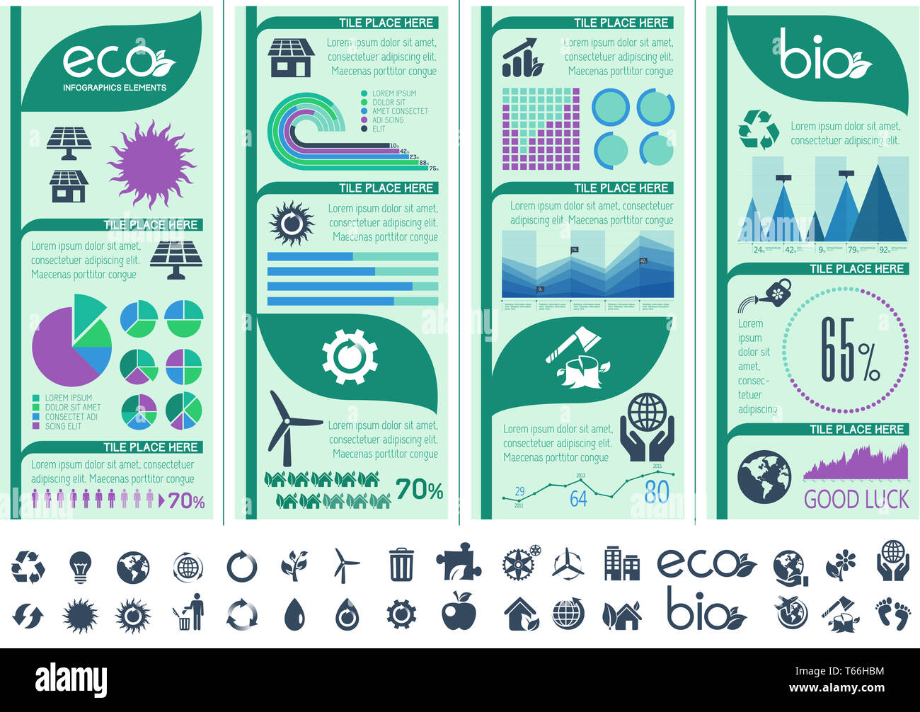 Ecology Infographic Template Stock Photo - Alamy