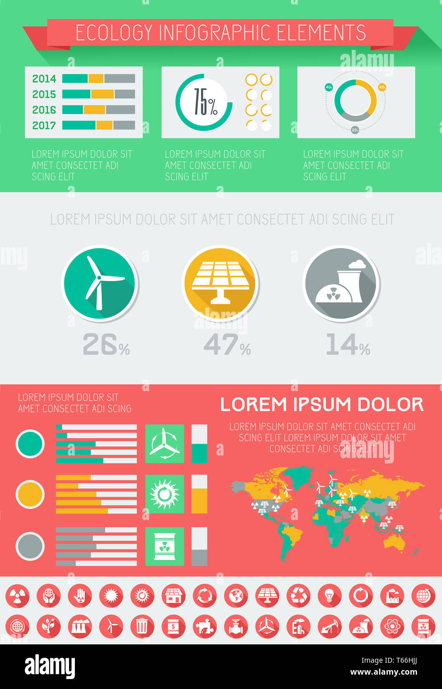 Ecology Infographic Template Stock Photo - Alamy