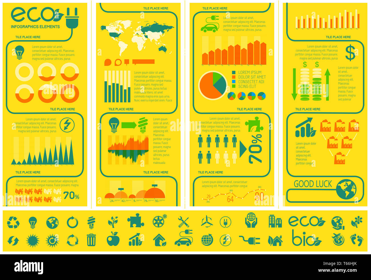 Ecology Infographic Template Stock Photo - Alamy