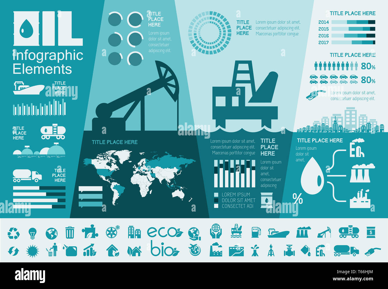 Oil Industry Infographic Template Stock Photo - Alamy