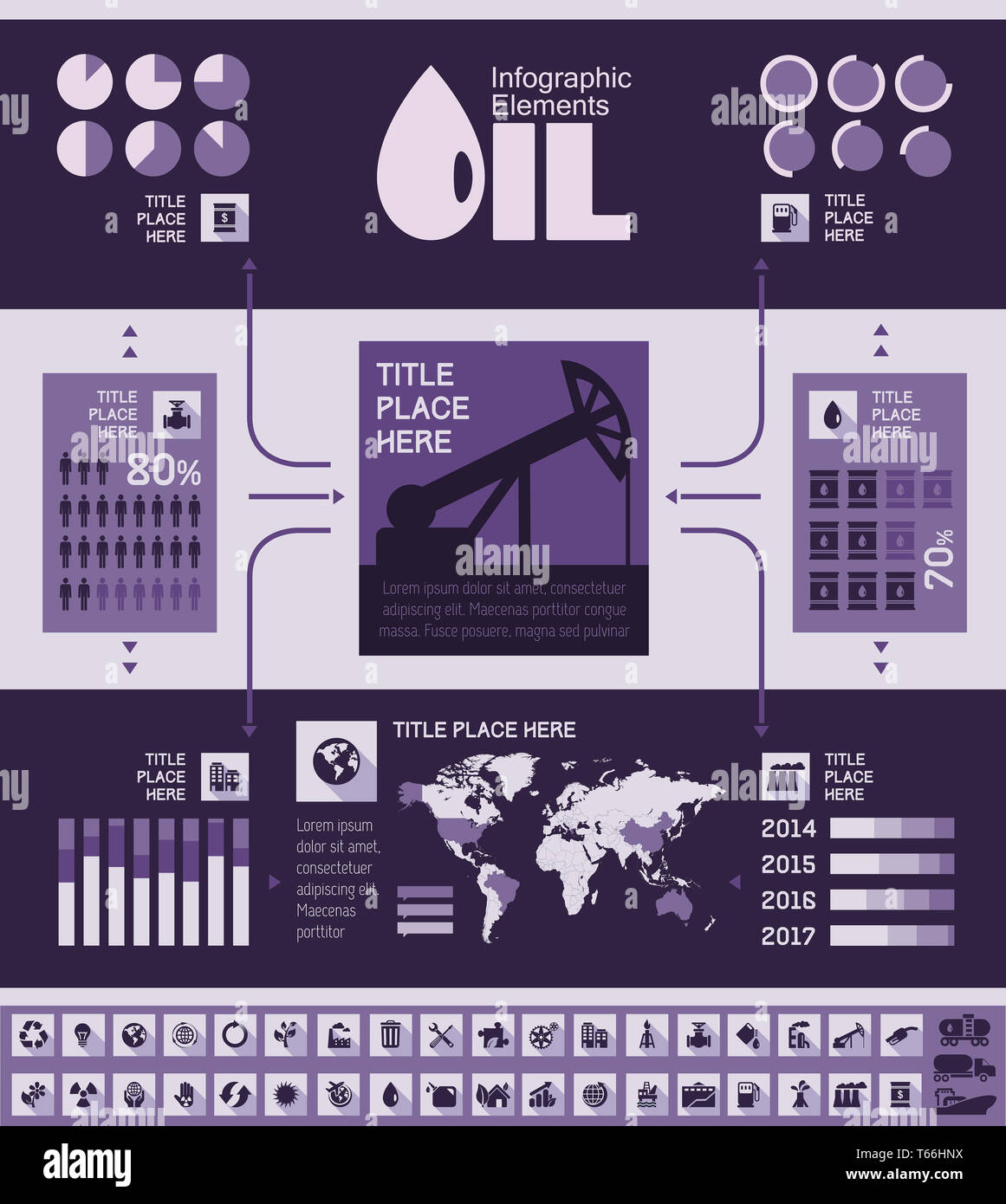 Oil Industry Infographic Template Stock Photo - Alamy