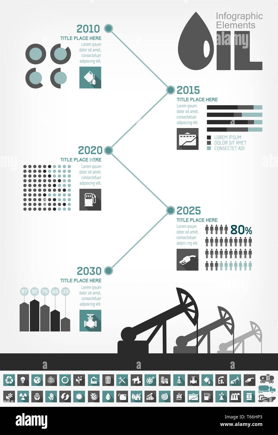 Oil Industry Infographic Timeline Stock Photo - Alamy