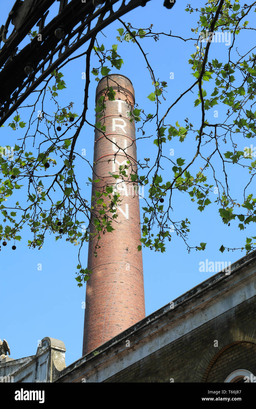 The chimney of Truman's Brewery, the former brewing plant around Brick ...