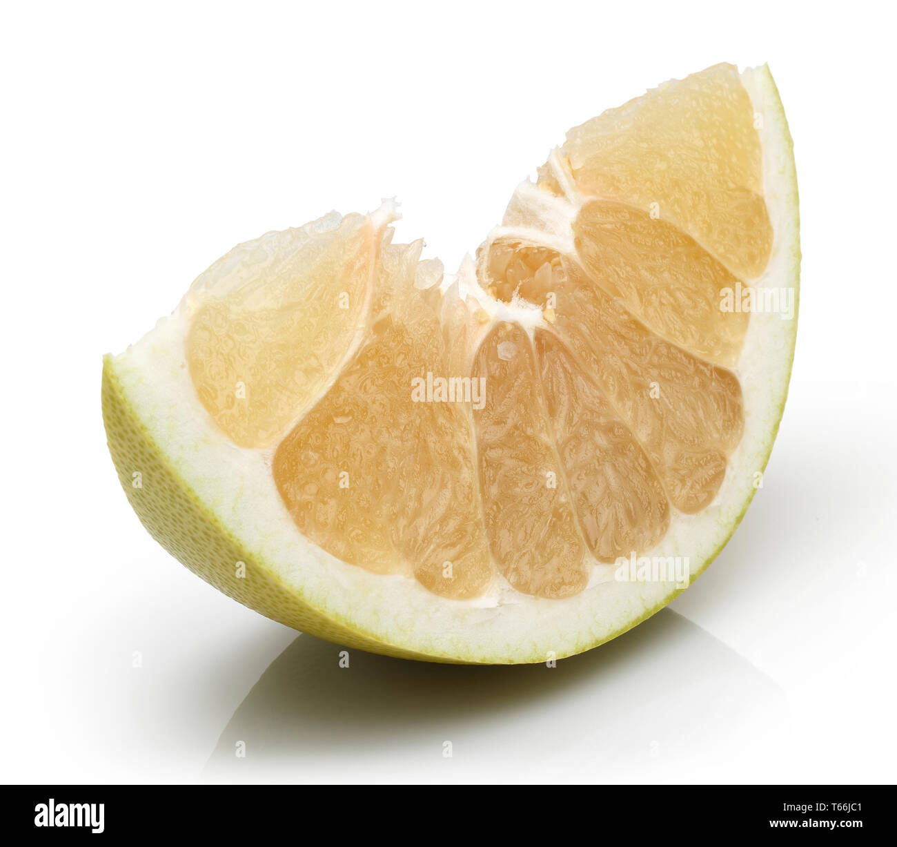 Single slice of pomelo fruit isolated on white background Stock Photo ...