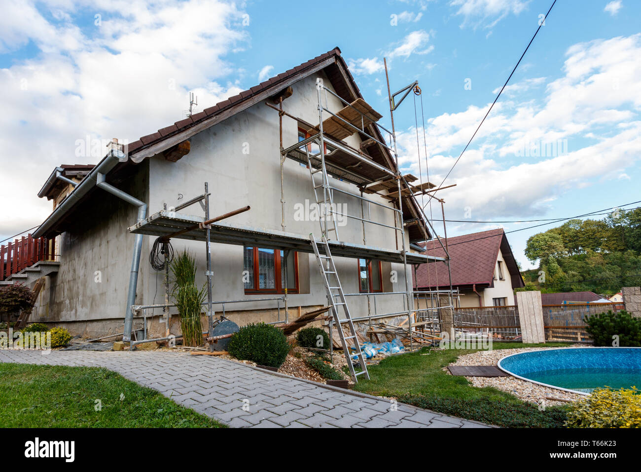 Construction or repair of the rural house Stock Photo - Alamy