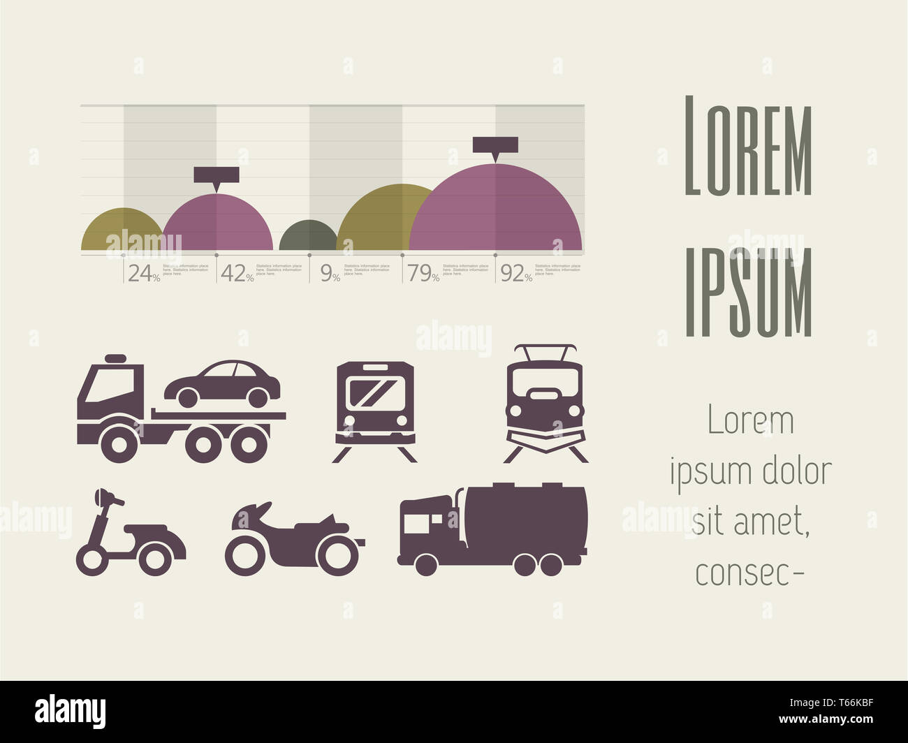 Transportation Infographic Elements Stock Photo - Alamy