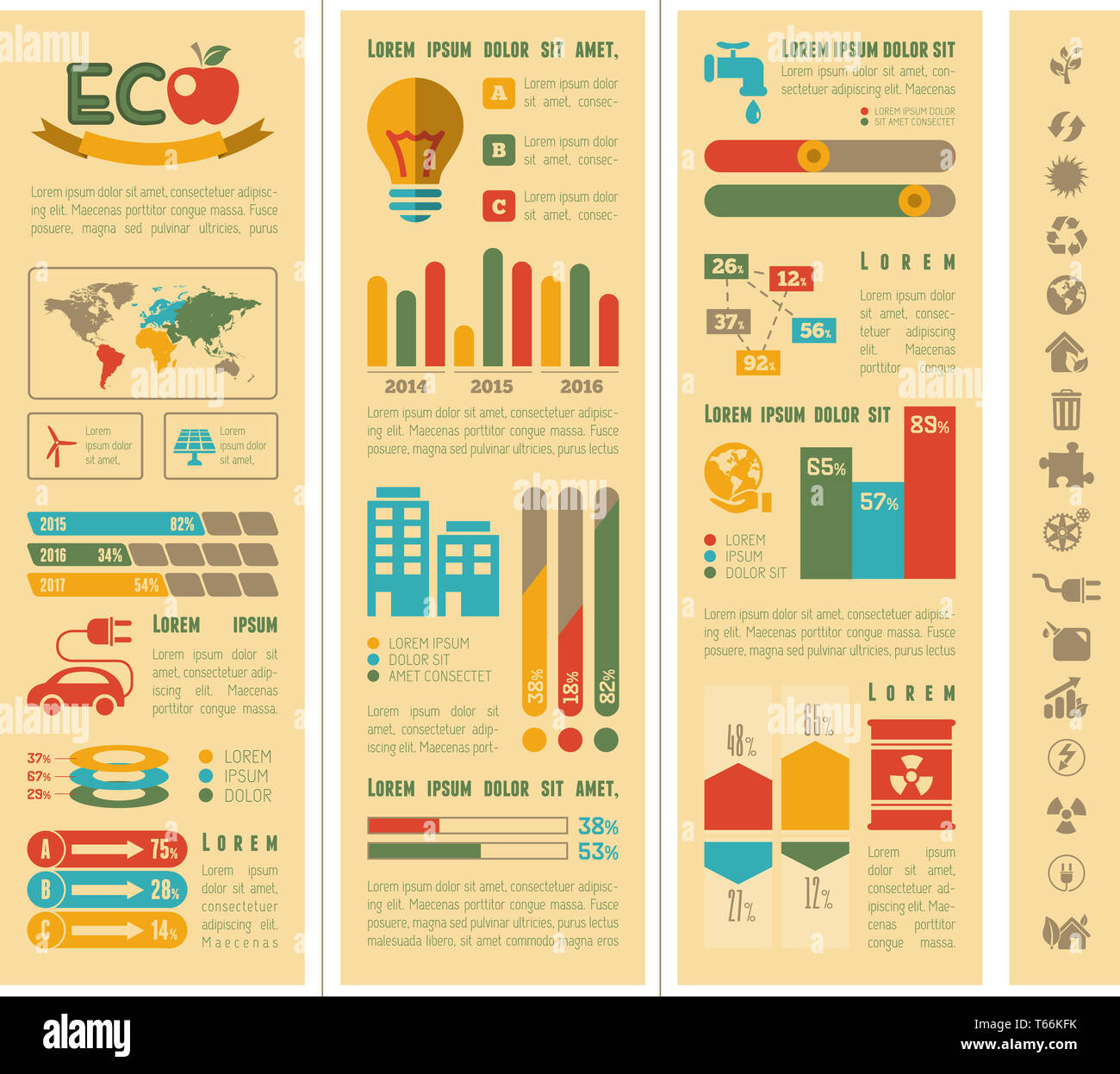 Ecology Infographic Template Stock Photo - Alamy