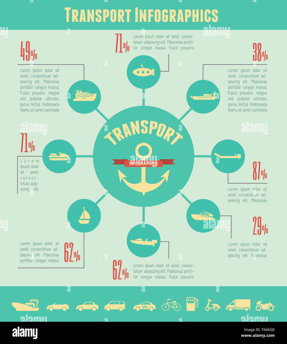 Transportation Infographic Template Stock Photo - Alamy