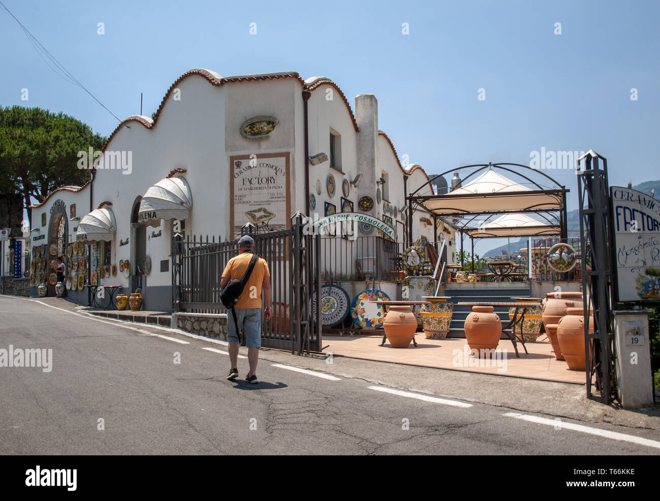 Ravello, Italy - June 16, 2017: Ceramics shop in the main square of ...