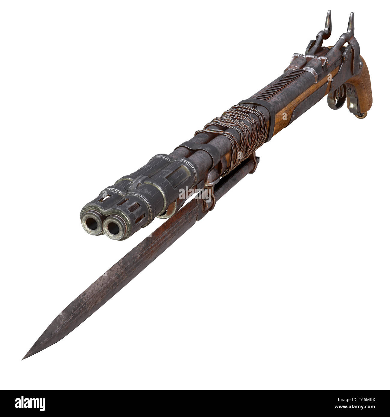 Fantasy bleed musket in post-apocalypse style with a knife on an ...