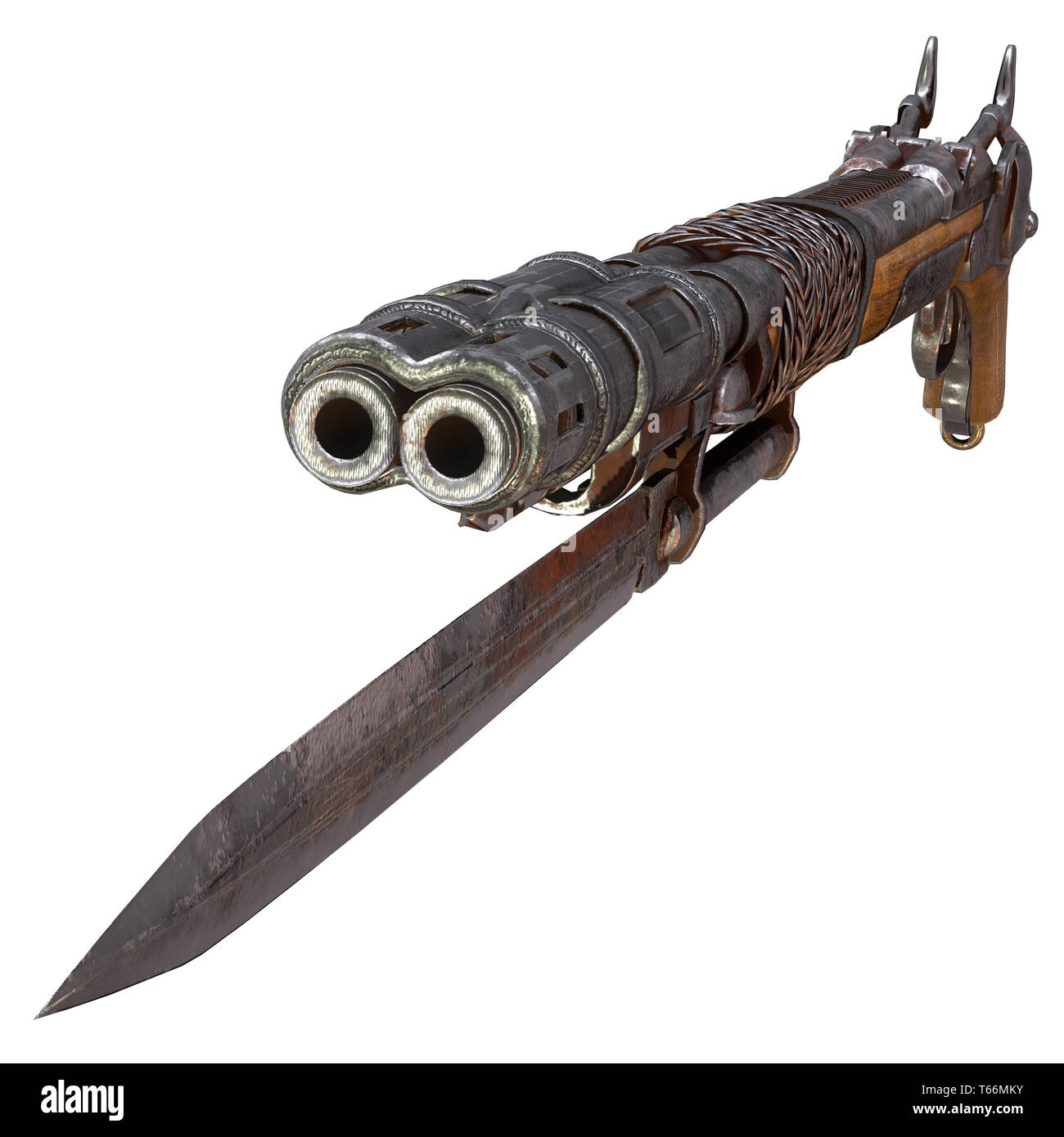 Fantasy bleed musket in post-apocalypse style with a knife on an ...